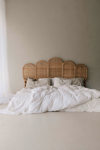 Beadhead Rattan headboard – Fan Shapped – The Straw